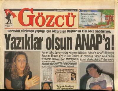 Gözcü Gazetesi 31 Temmuz 1998 - Emrah , Karısı Olacak Kızı Seçti ...