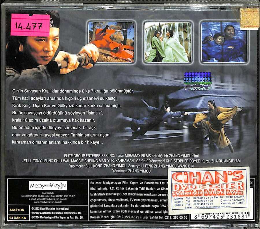 Hero Kahraman VCD Film VCD16534 Yabancı