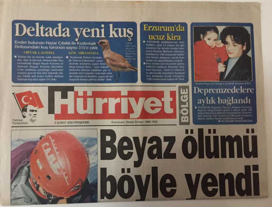 Hürriyet Gazetesi Bölge Eki 3 Şubat 2000 - Beyaz Ölümü Yenenler ... Hürriyet Gazetesi Bölge Eki 3 Şubat 2000 - Beyaz Ölümü Yenenler ...