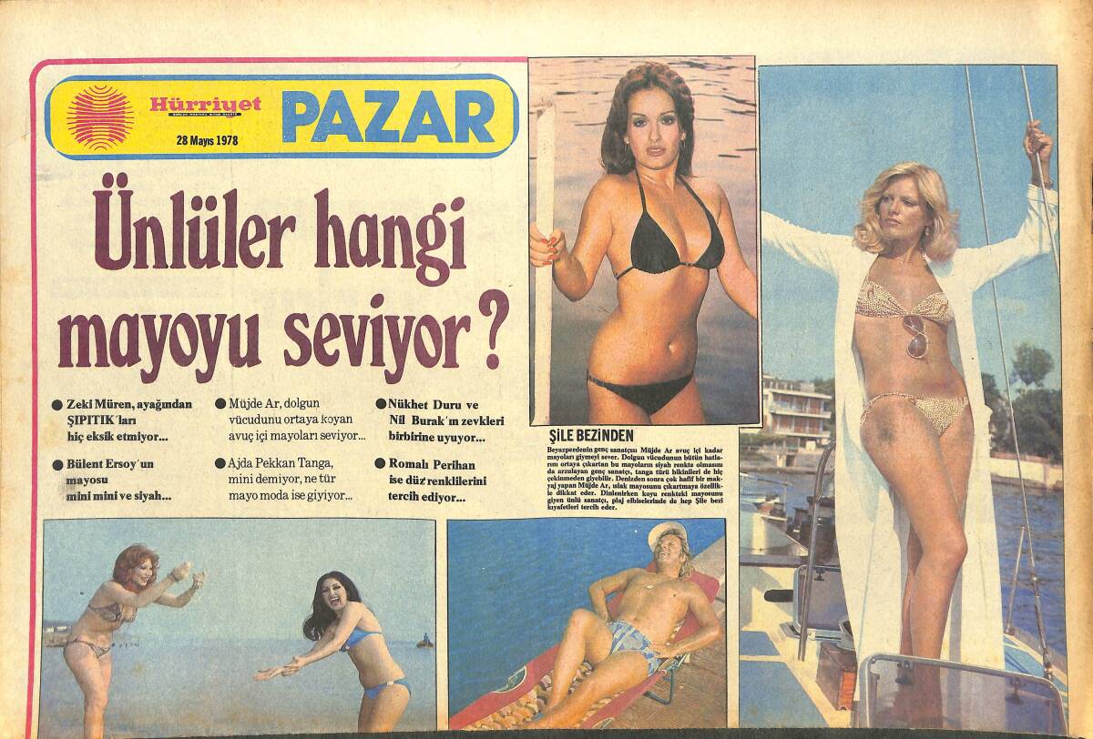 Hürriyet Gazetesi Pazar Eki 28 Mayıs 1978 - Ünlüler Hangi Mayoları ... Hürriyet Gazetesi Pazar Eki 28 Mayıs 1978 - Ünlüler Hangi Mayoları ...