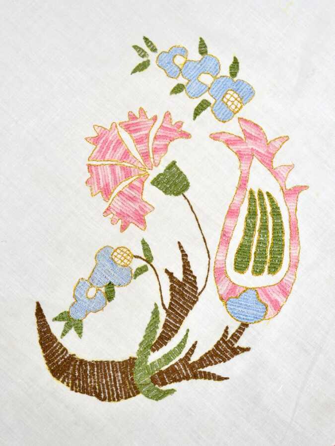 Patiska Kumaş Sarma İşi Nakışlı Örtü AOB1209 Kategorisiz Ürünler