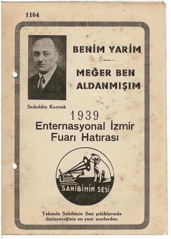 Sadeddin Kaynak - Meğer Ben Aldanmışım Nota Kitapçığı EFM1975 Müzik ...