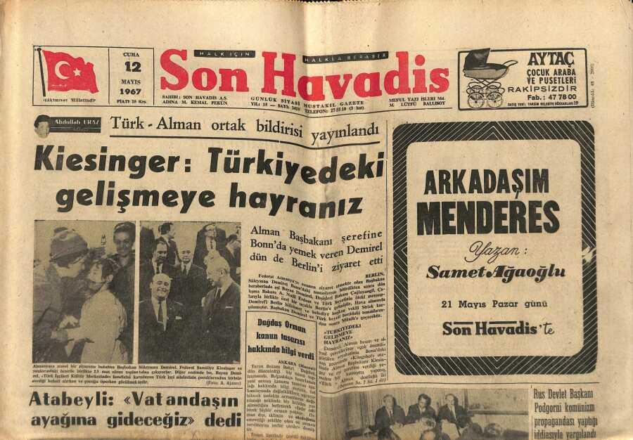 Son Havadis Gazetesi 12 Mayıs 1967 - Eski Ağır Siklet Boks Şampiyonu ...