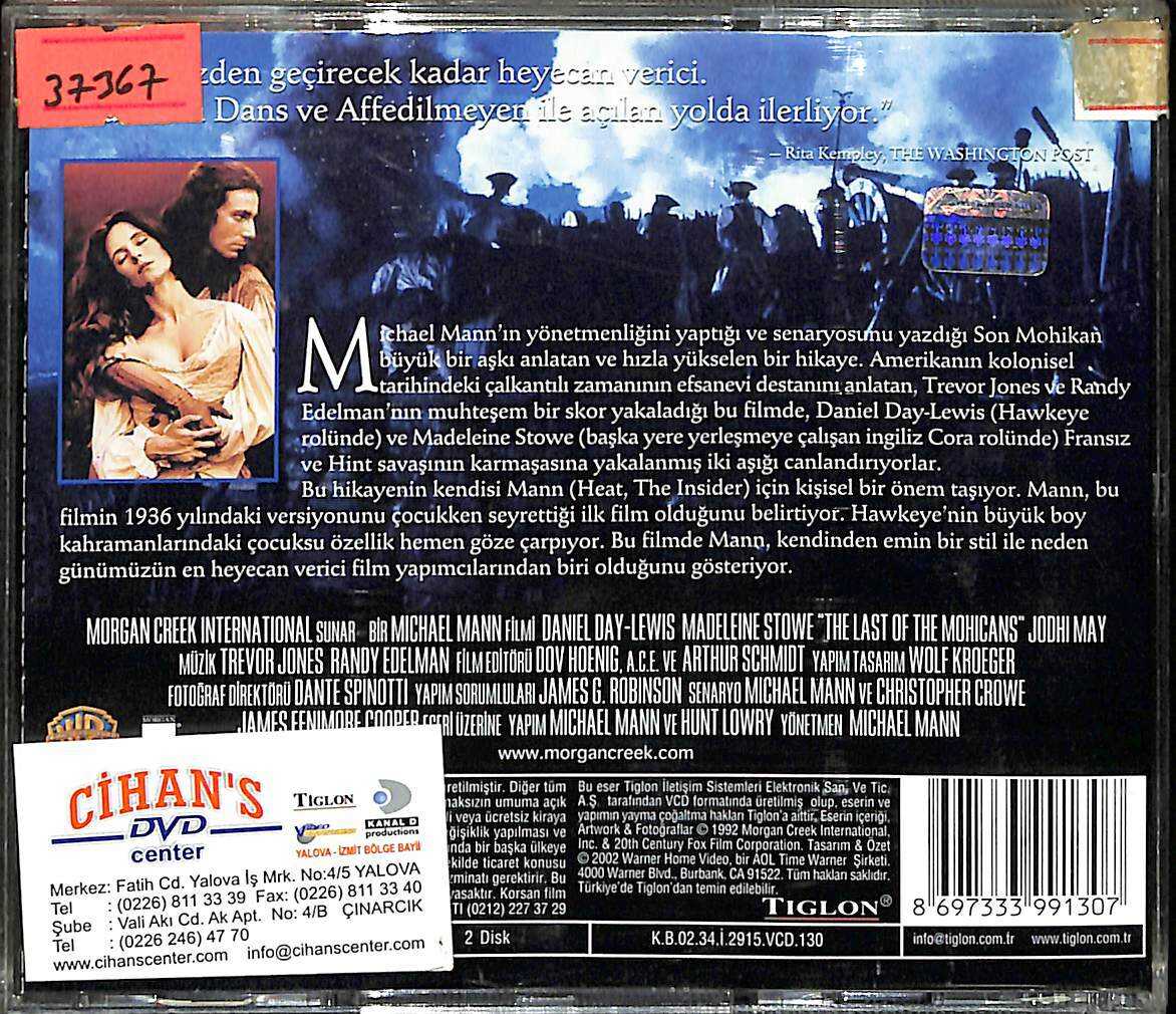 Son Mohikan (Daniel Day-Lewis) VCD Film VCD14099 Yabancı